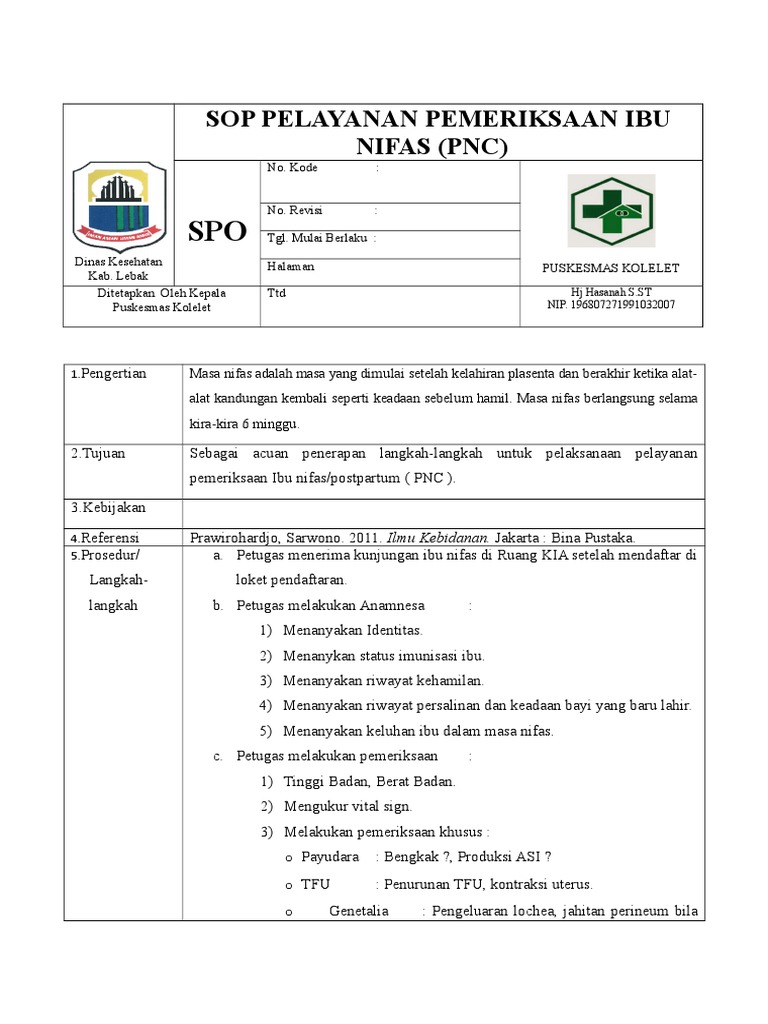 Sop PNC | PDF