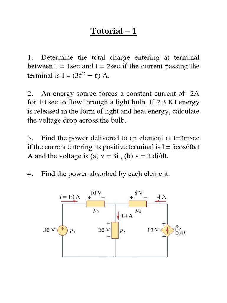 Tutorial 1 | PDF | Electrical Components | Applied And ...
