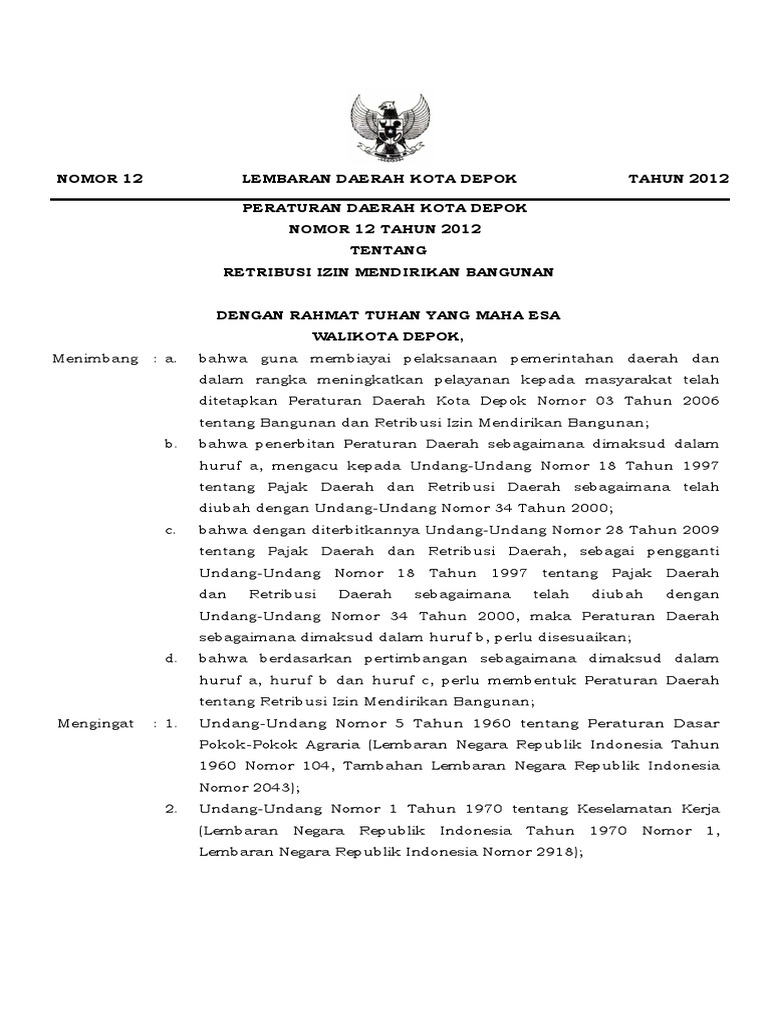 Perizinan IMB Kota Depok | PDF