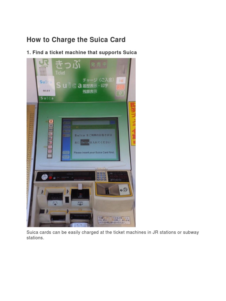 How To Charge The Suica Card | PDF