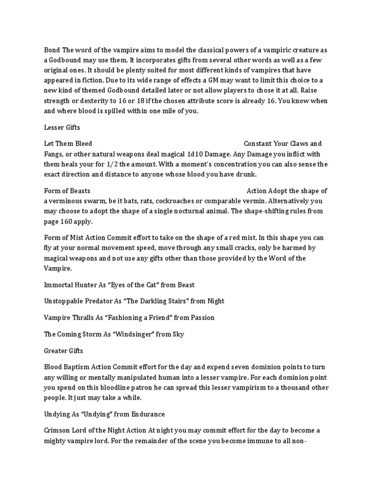 Vampire Word | Download Free PDF | Vampires | Blood
