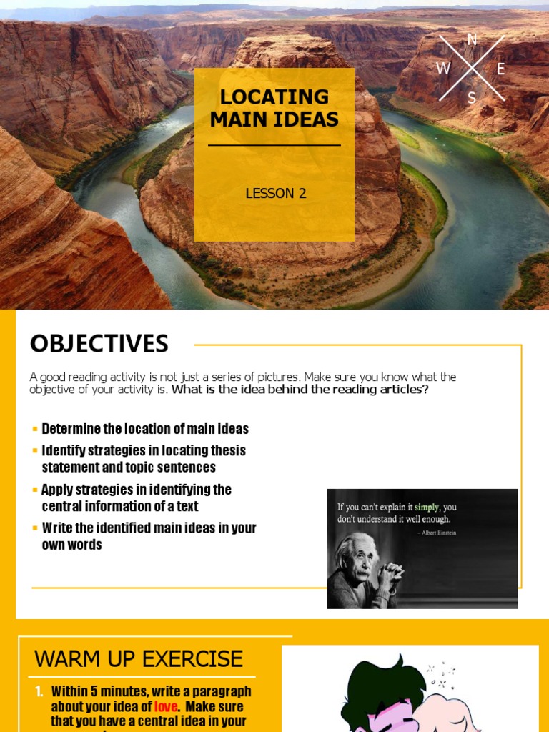 Strategies for Locating Main Ideas | PDF | Thesis | Question
