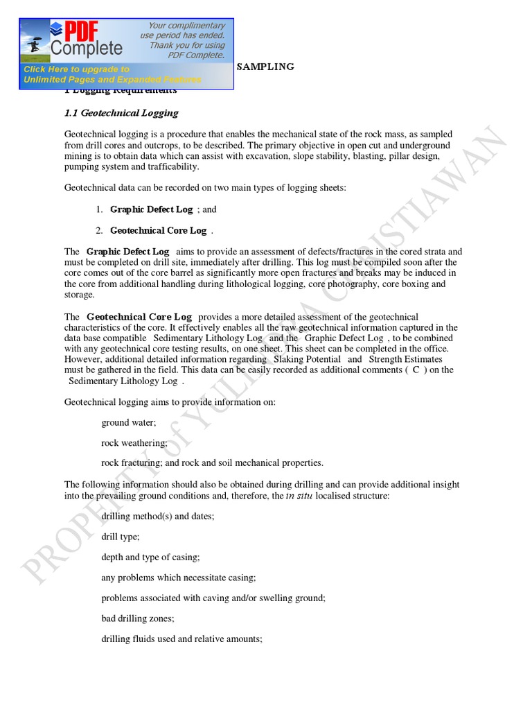 Drilling SOP | PDF | Geotechnical Engineering | Sedimentary Rock