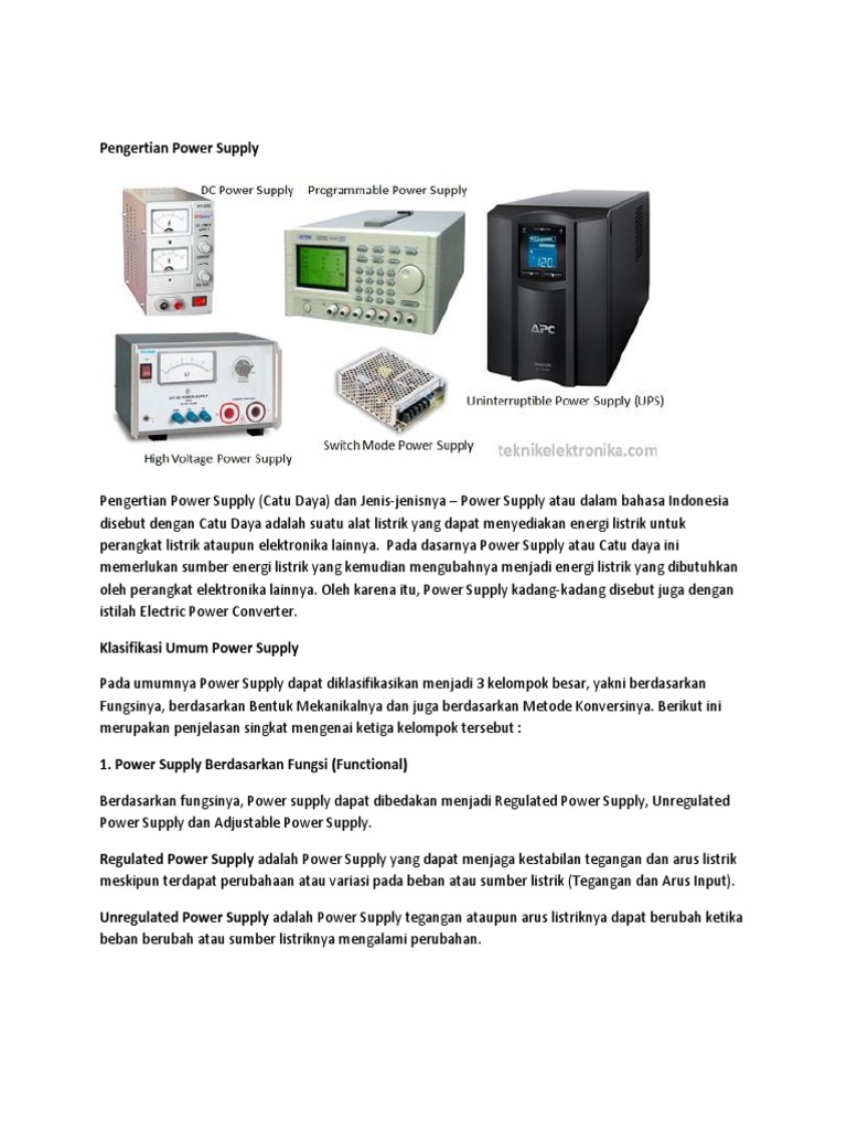 Power Supply | PDF | Sains & Matematika | Teknologi & Rekayasa