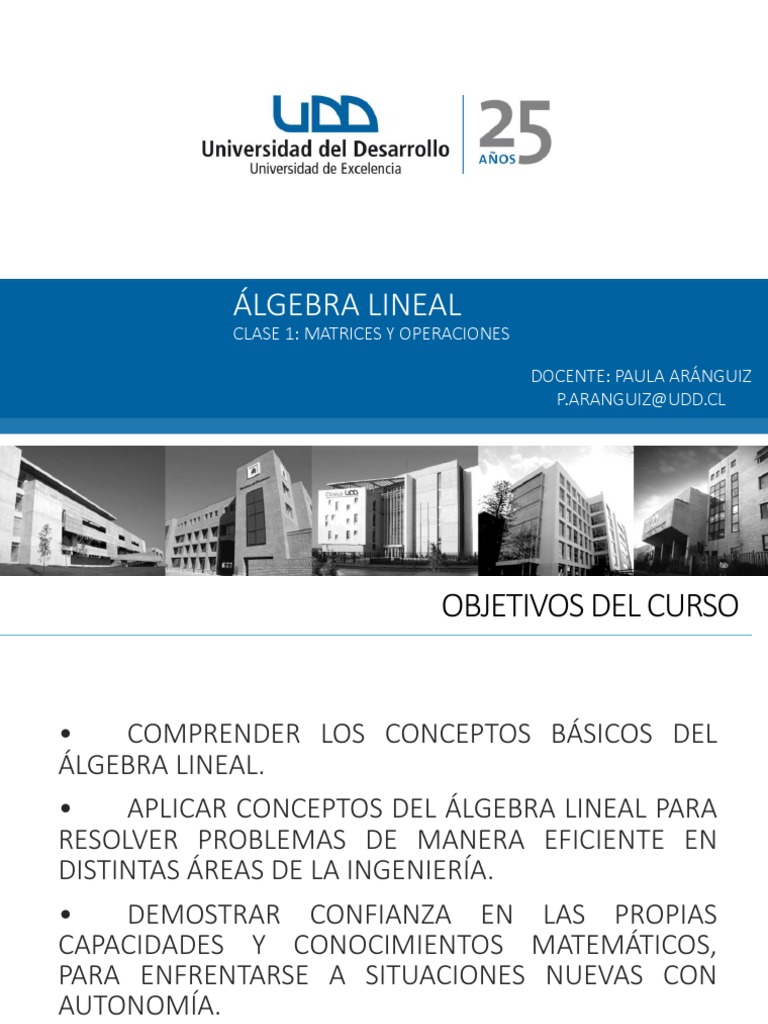 Clase 01 Matrices y Operaciones | PDF | Matriz (Matemáticas) | Álgebra lineal