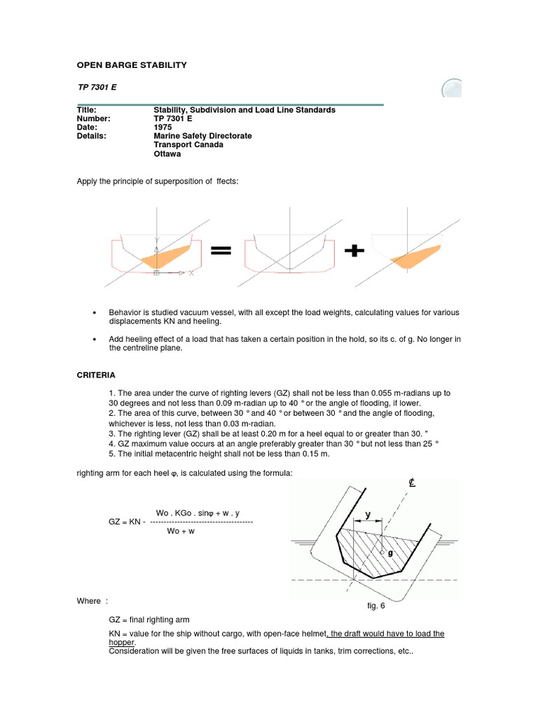 Open Barge Stability PDF | PDF