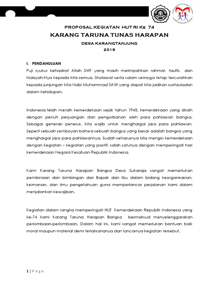 Proposal Lomba Hut Ri - Karang Taruna Ha | PDF | Kesehatan Holistik