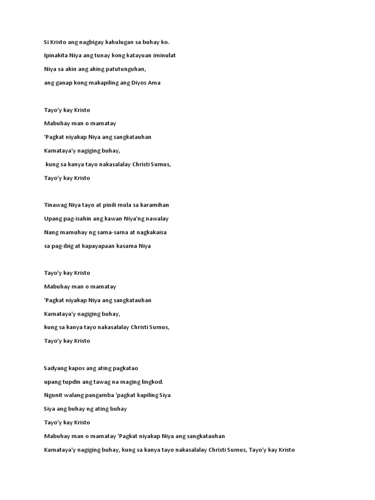Tayoy Kay Kristo | PDF