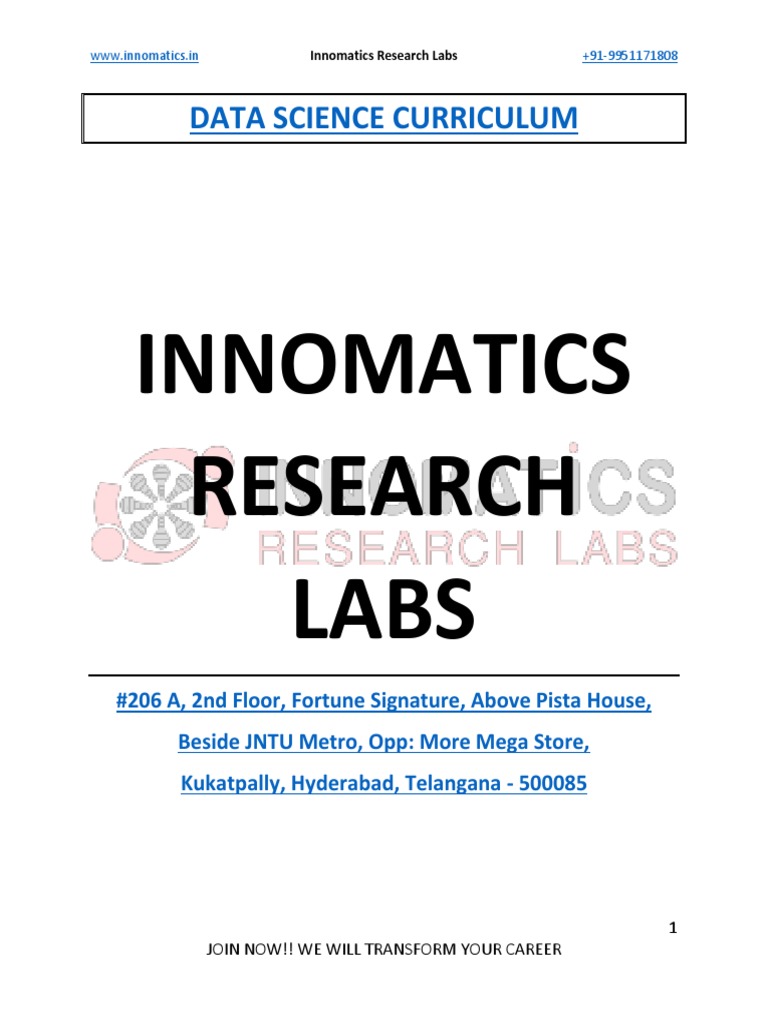 Free Download Data Science Curriculum - Innomatics Research Labs ...