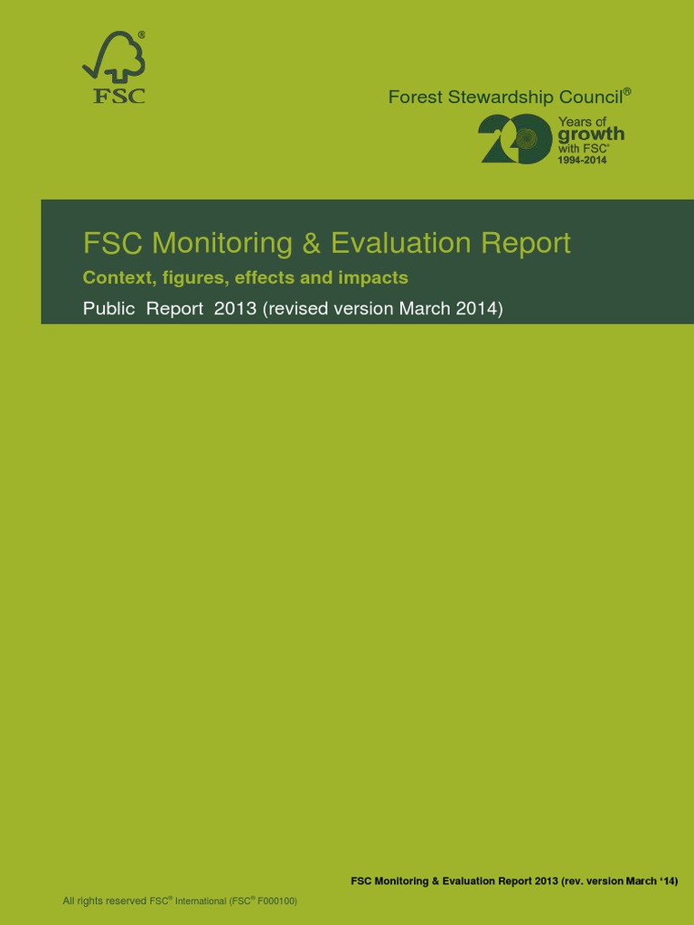 FSC Monitoring & Evaluation Report | PDF | Forest Stewardship Council | Business