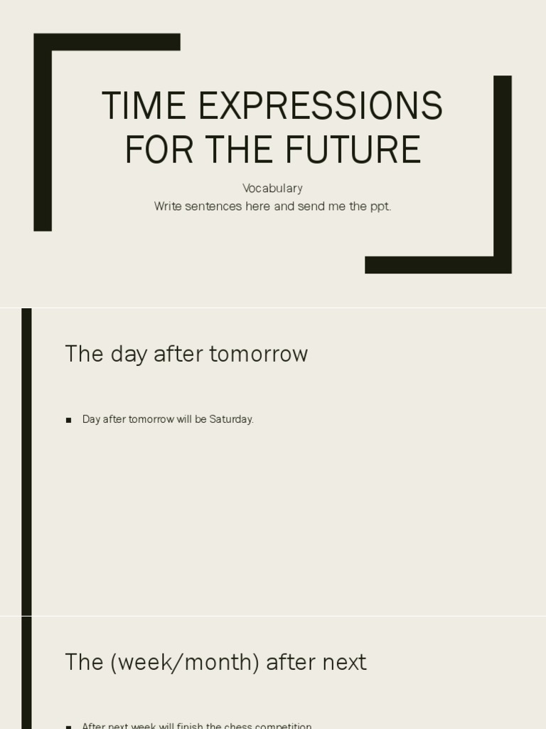 Future Time Expressions Explained | PDF