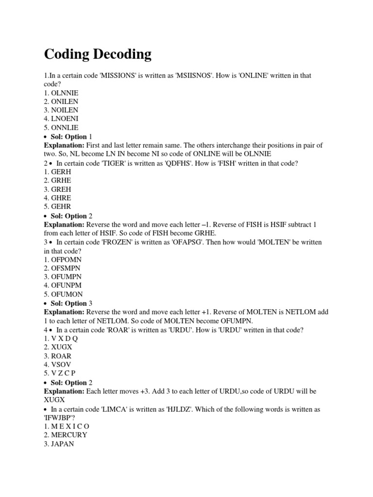 Coding Decoding | PDF | Letter Case | Word