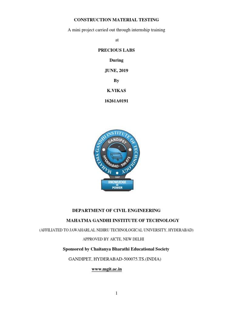 Construction Material Testinbg | PDF | Concrete | Building Materials