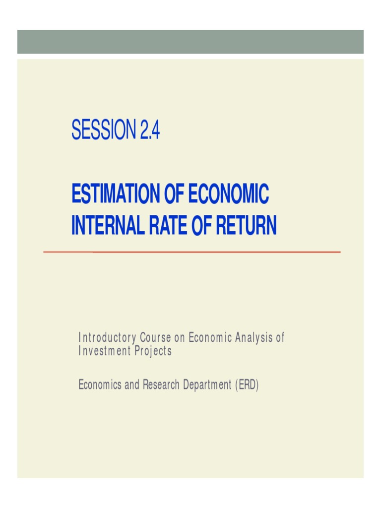 Estimation Eirr 2014 | PDF | Internal Rate Of Return | Net Present Value