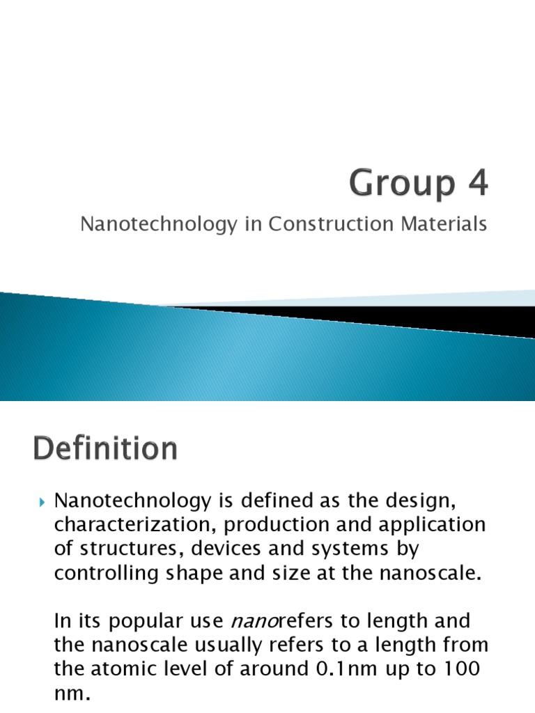 Nanotechnology in Construction Materials | PDF | Nanotechnology ...