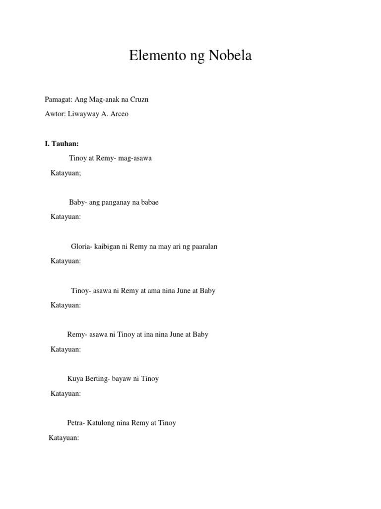 Elemento NG Nobela | PDF