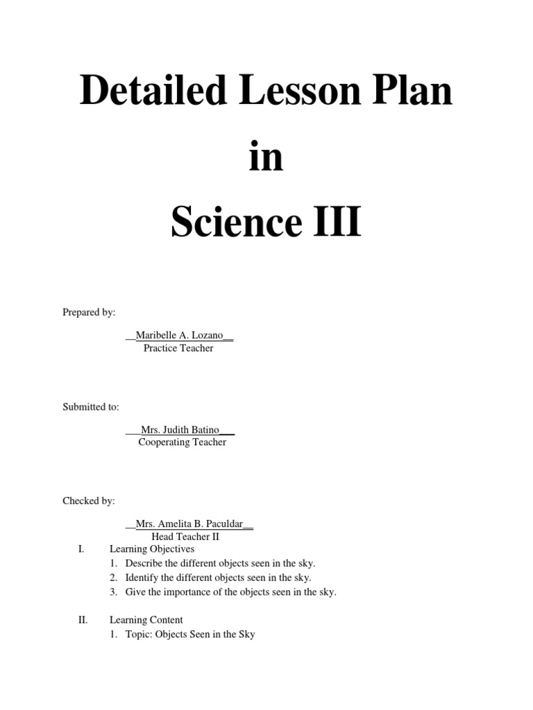 Annual Science Lesson Plan for Teachers | PDF | Sky | Rainbow