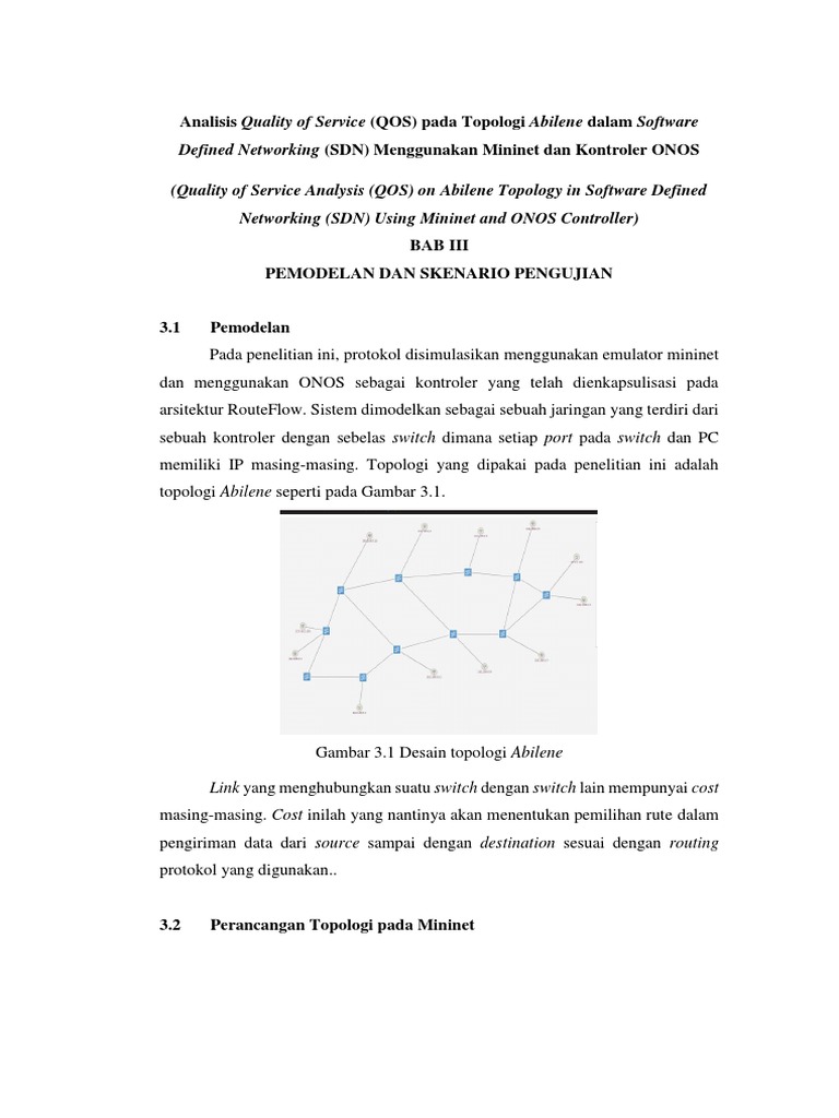 Quality of Service Analysis (QOS) On Abilene Topology in Software Defined Networking (SDN) Using ...