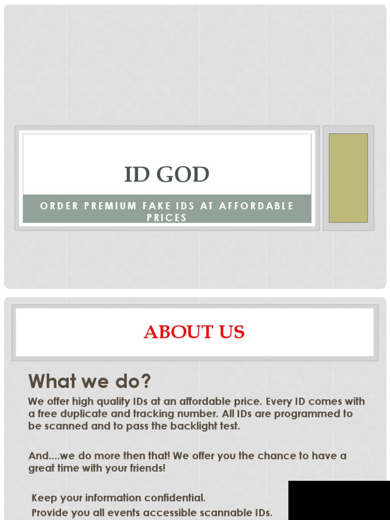 Id God: Order Premium Fake Ids at Affordable Prices | PDF