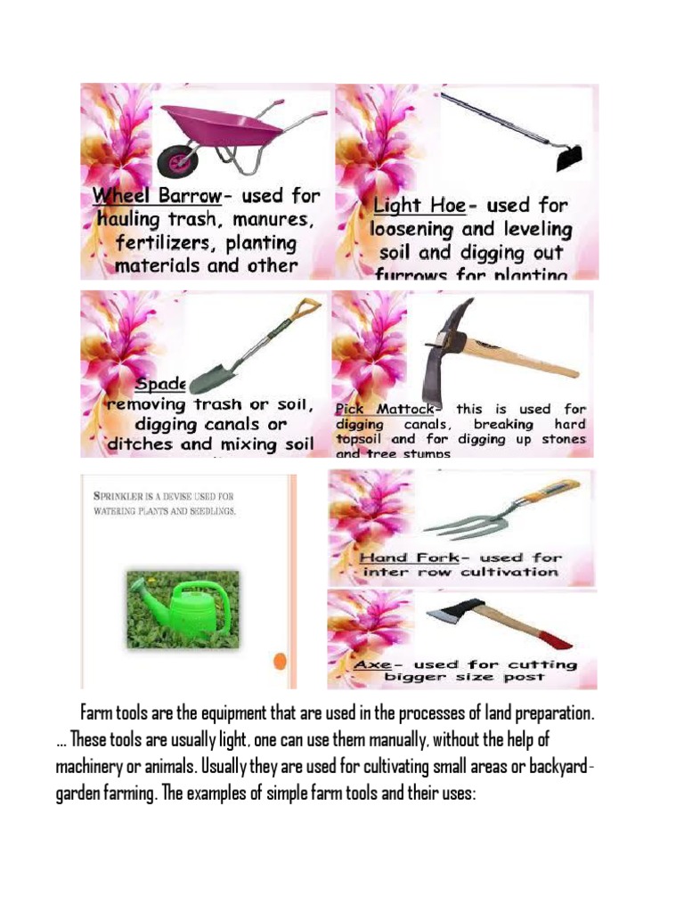 Farm Tools Scrapbook for TLE | PDF