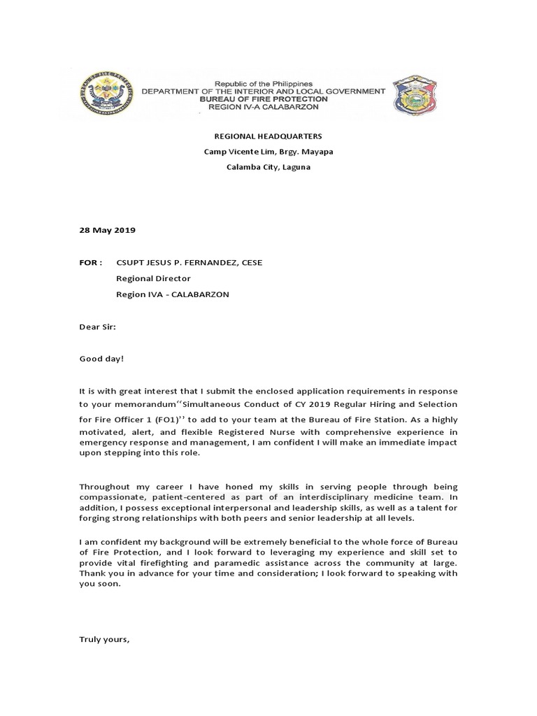 Application Letter BFP | PDF | Health Care