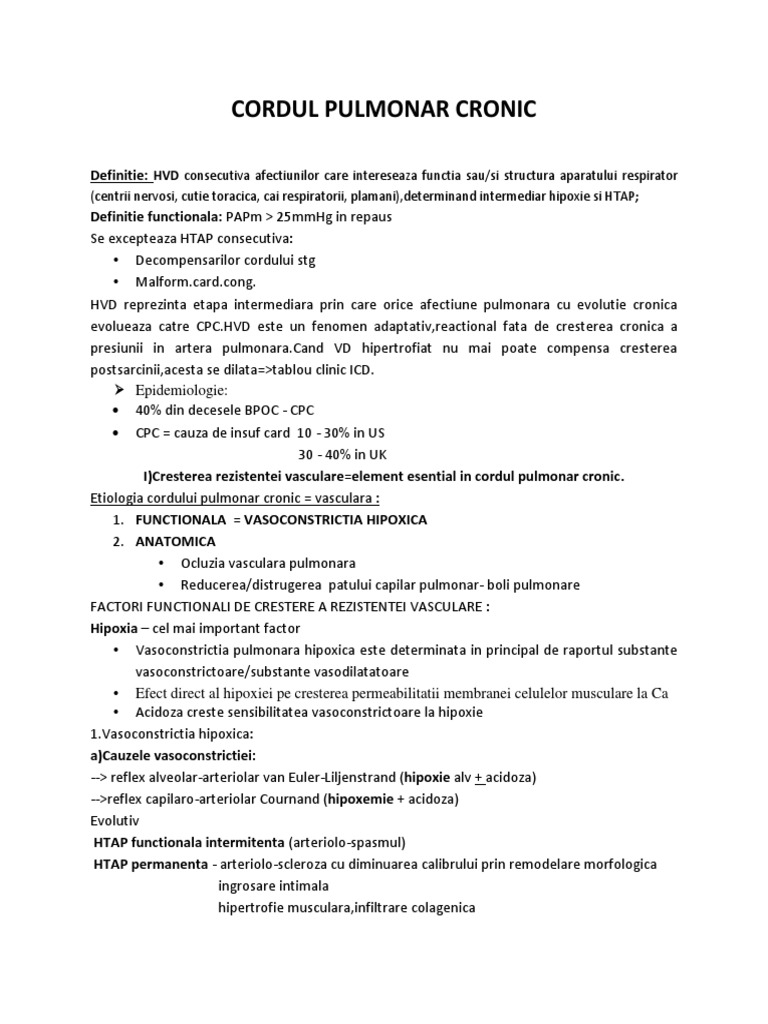 Cord Pulmonar Cronic | PDF | Heart | Physiology