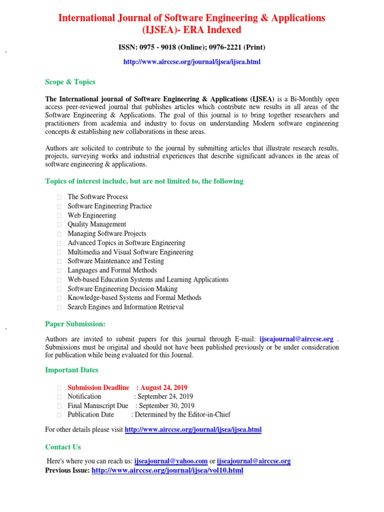 IJSEA Journal Submission Guidelines | PDF | Computers