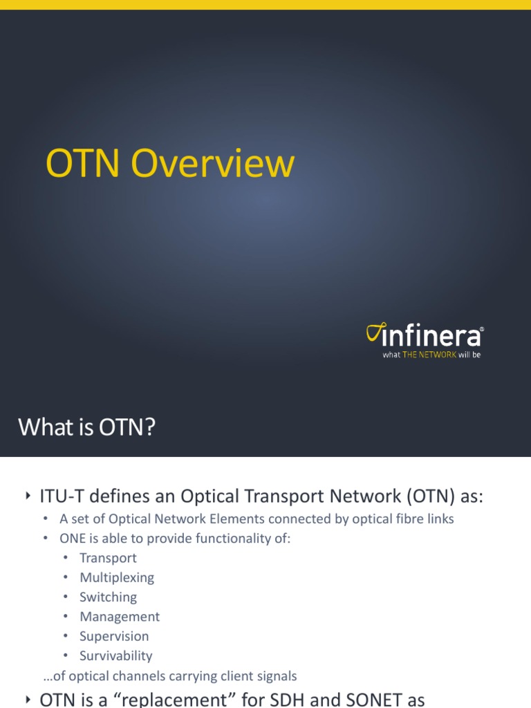 OTN Overview | PDF | Computer Standards | Computer Network