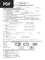 First Quarter Exam - Mathematics 7 | PDF | Elementary Mathematics ...