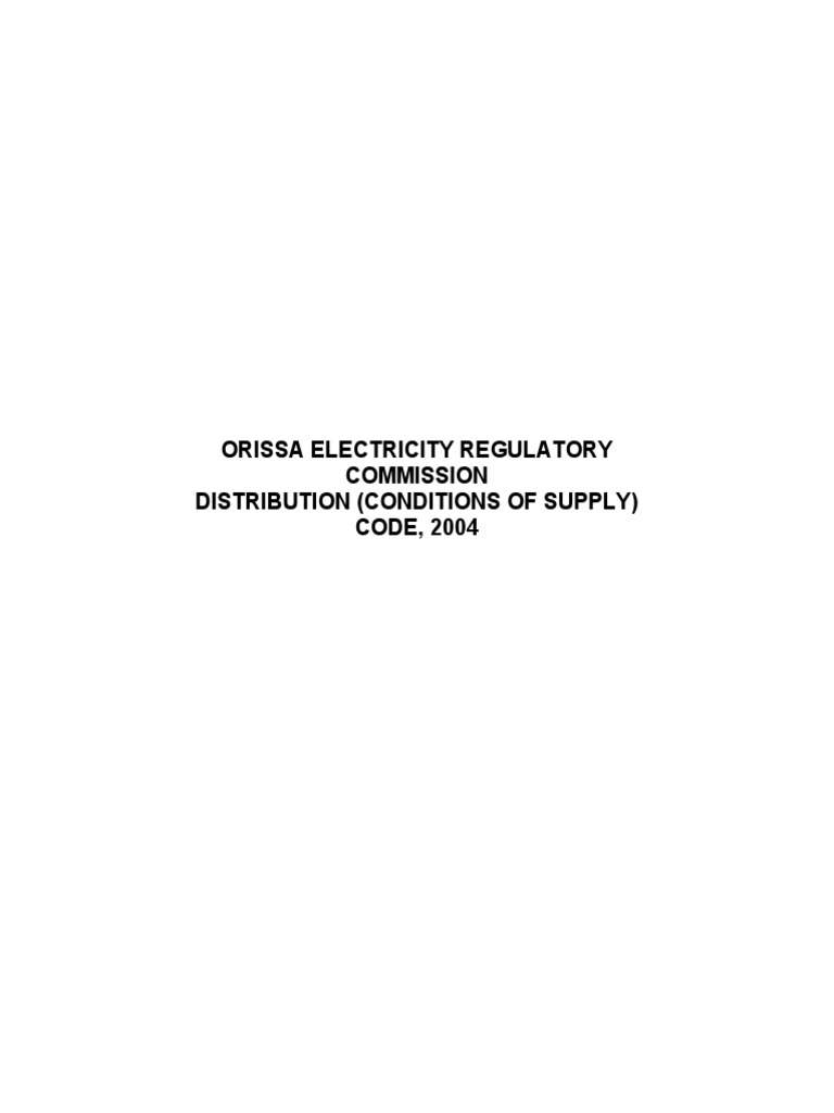 OERC Distribution Code Overview 2004 | PDF | Voltage | Electric Power ...