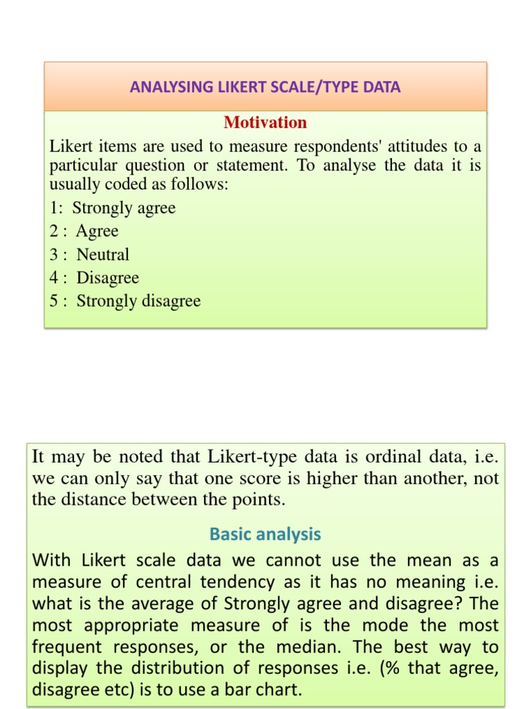 Analysing Likert Scale/Type Data: Motivation | PDF