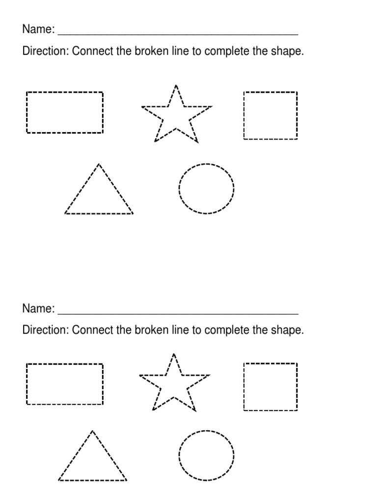 Connect the Broken Line Activity | PDF