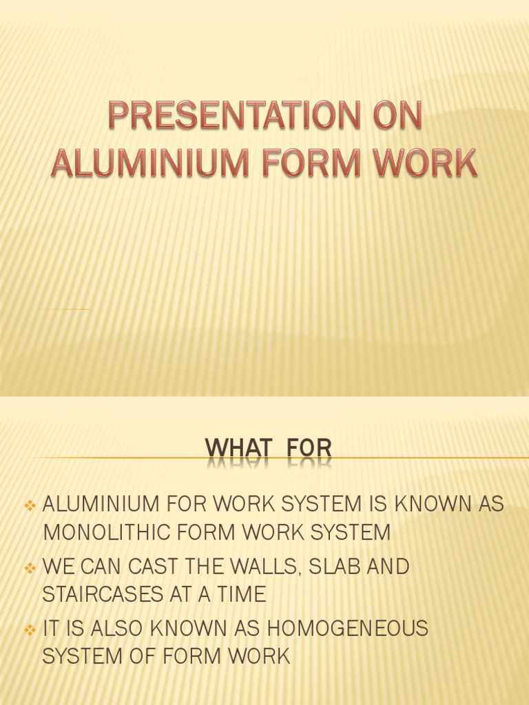 Aluminium Formwork System Overview | PDF | Wall | Concrete