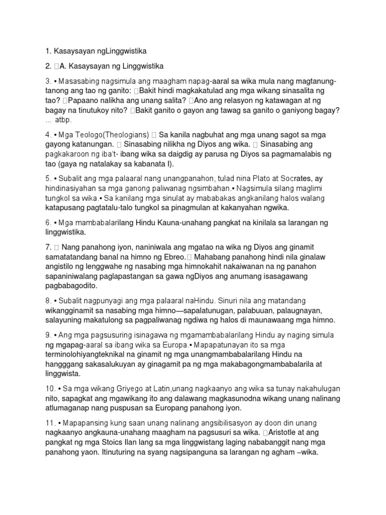 Panimulang Linggwistika | PDF