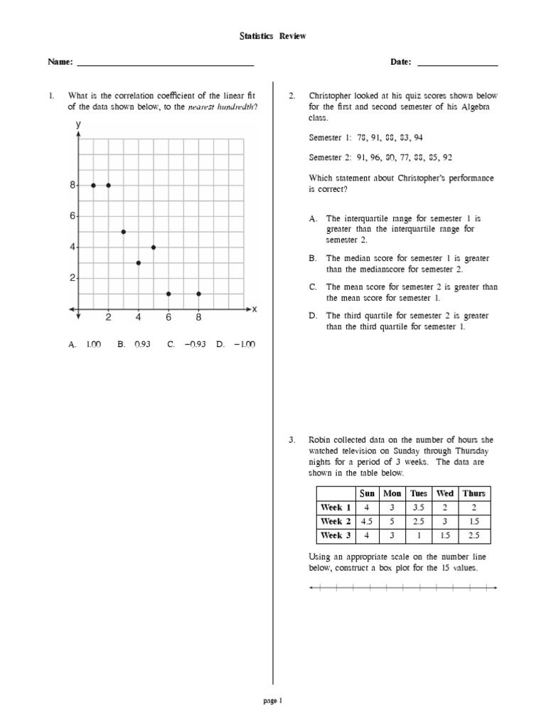 Statistics Review | PDF | Statistics | Standard Deviation