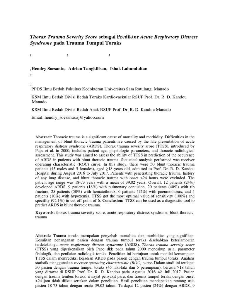 Trauma Dada | PDF | Thorax | Surgical Specialties