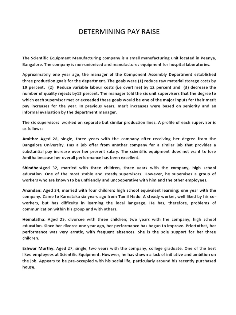 Determining Pay Raise | PDF | Salary | Business