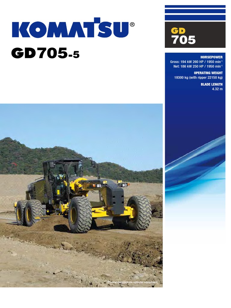 Komatsu GD705-5 Motor Grader Specs and Features | PDF | Automatic ...
