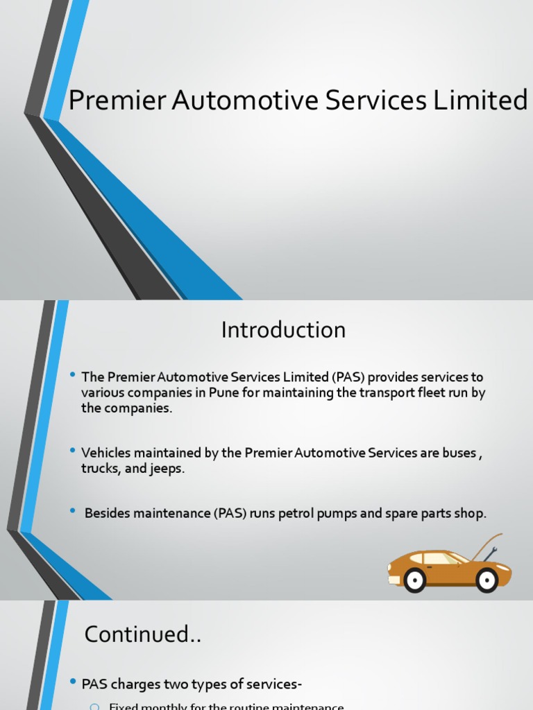 Premier Automotive Services Overview | PDF | Vehicles | Transport