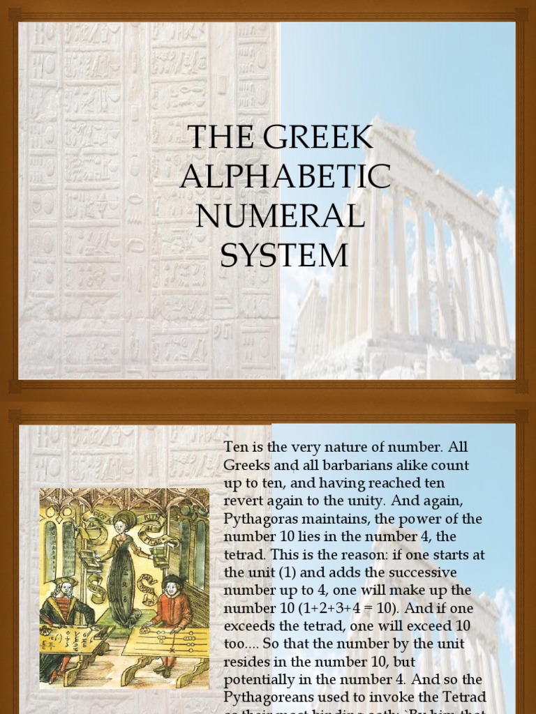 The Greek Alphabetic Numeral System | PDF | Encodings | Greek Alphabet