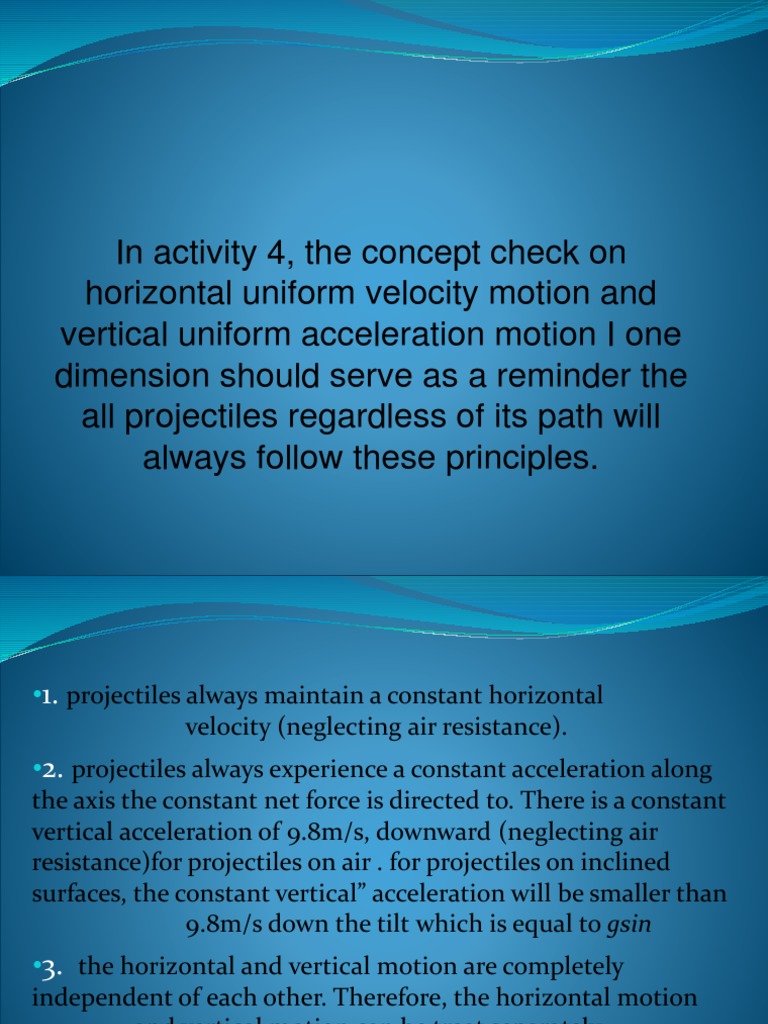 Understanding Projectile Motion Principles | PDF | Euclidean Vector | Acceleration