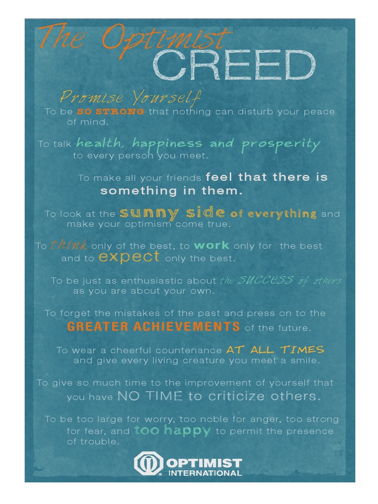 Optimist Creed | PDF