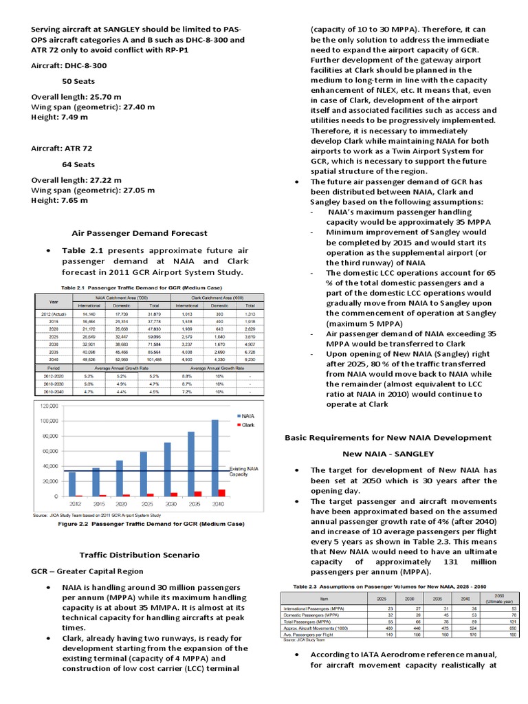Air Passenger Demand Forecast Table 2.1 Presents Approximate Future Air ...