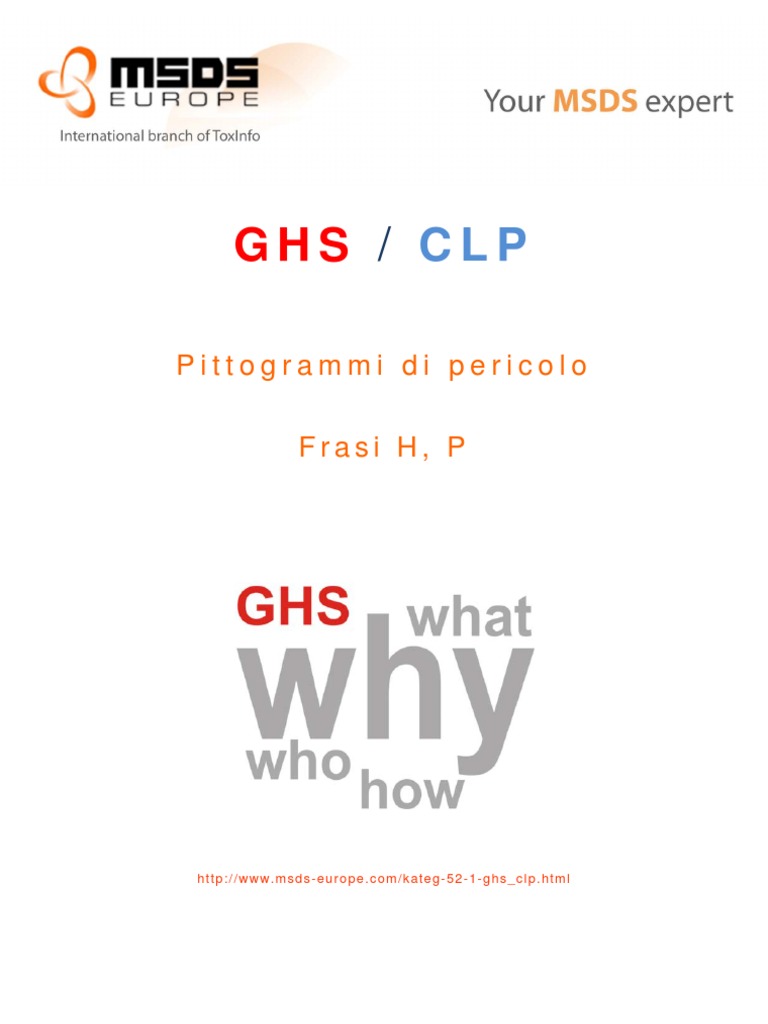 GHS_CLP - Pittogrammi di pericolo, Frasi H, P