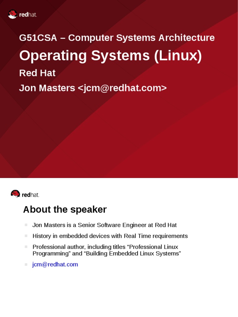 Operating Systems (Linux) : G51CSA - Computer Systems Architecture | PDF | Operating System | Linux