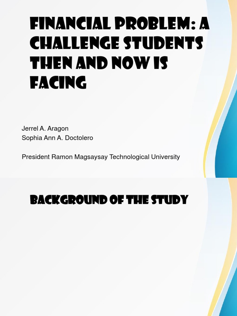 Financial Problem: A Challenge Students Then and Now Is Facing | PDF ...