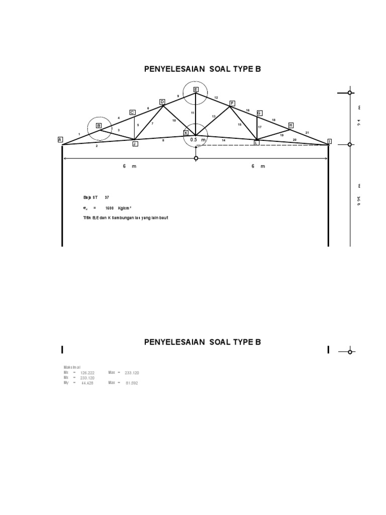 Penyelesaian Soal Type B | PDF | Integrated Truss Structure | Outer Space