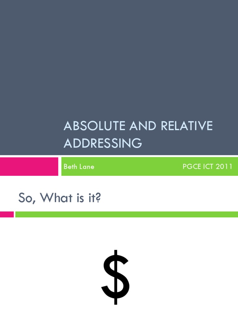 Absolute and Relative Addressing | PDF