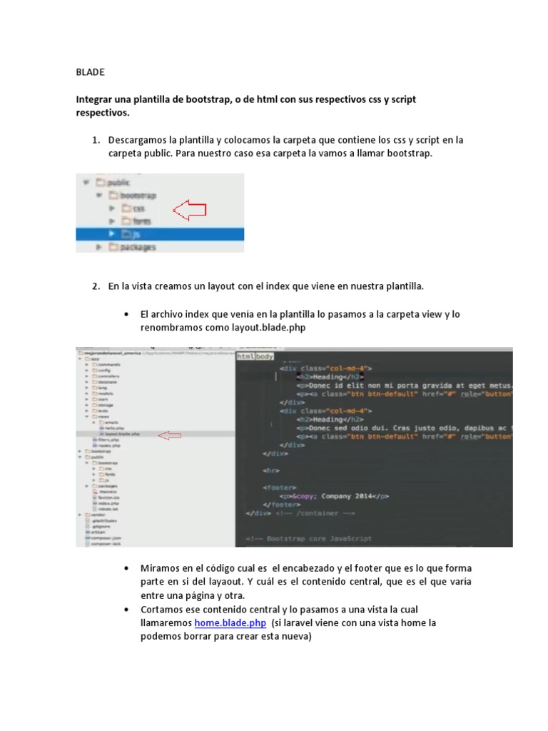 Incluir Blade en Laravel | PDF | Bootstrap (marco frontal) | Hojas de estilo en cascada