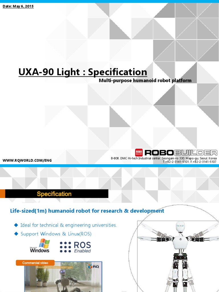 UXA-90 Light: Specification: Multi-Purpose Humanoid Robot Platform ...